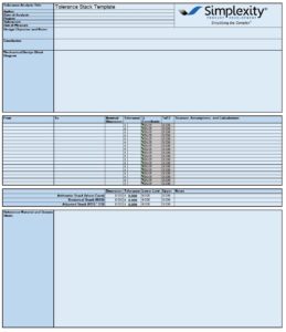 Tolerance Analysis Template | Simplexity Product Development