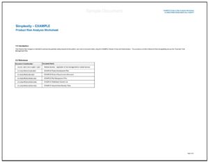 Product Risk Analysis Templates | Simplexity Product Development