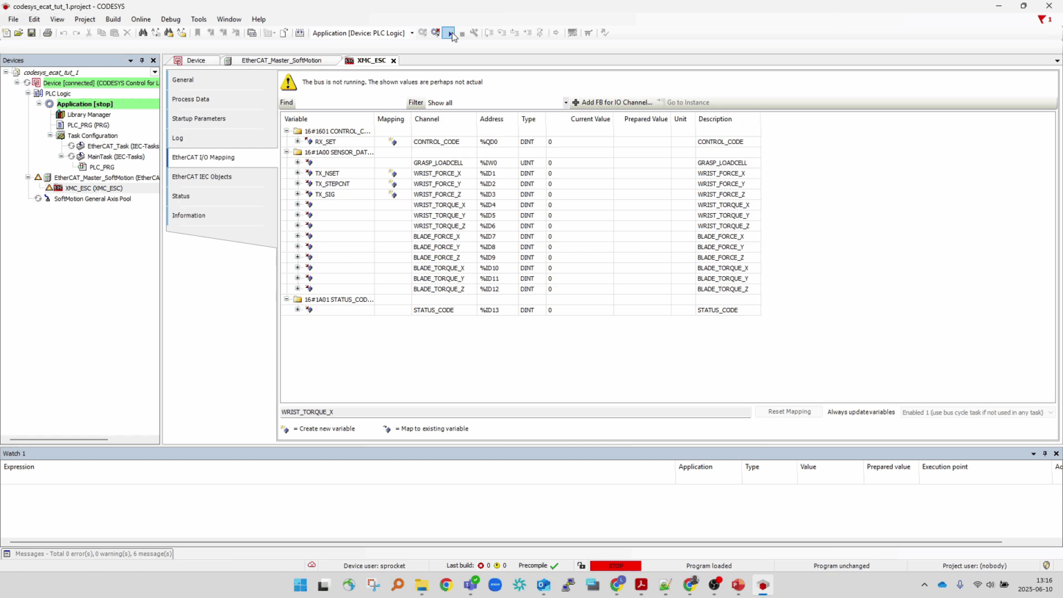 Codesys Program for EtherCAT
