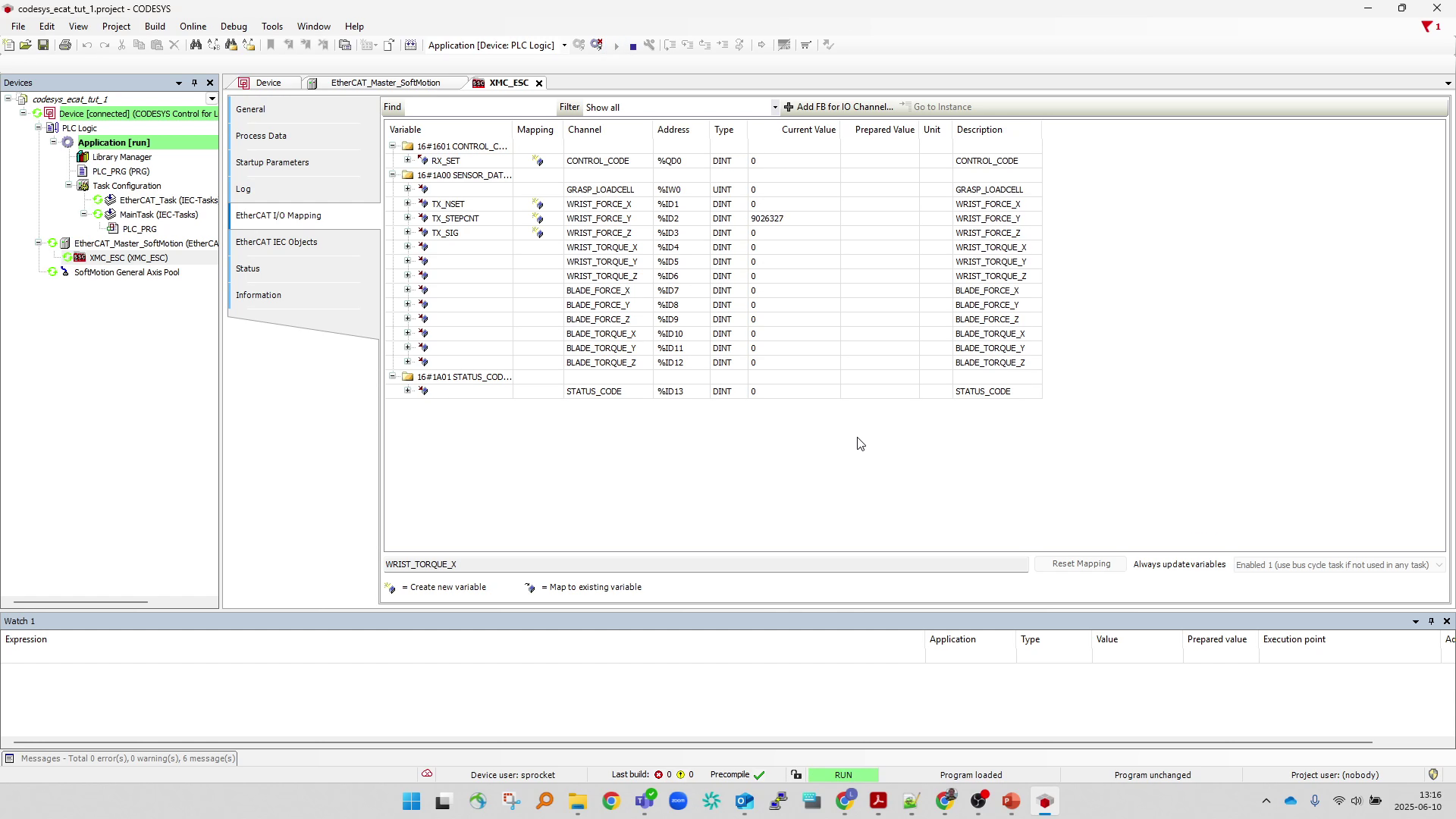Codesys Program for EtherCAT