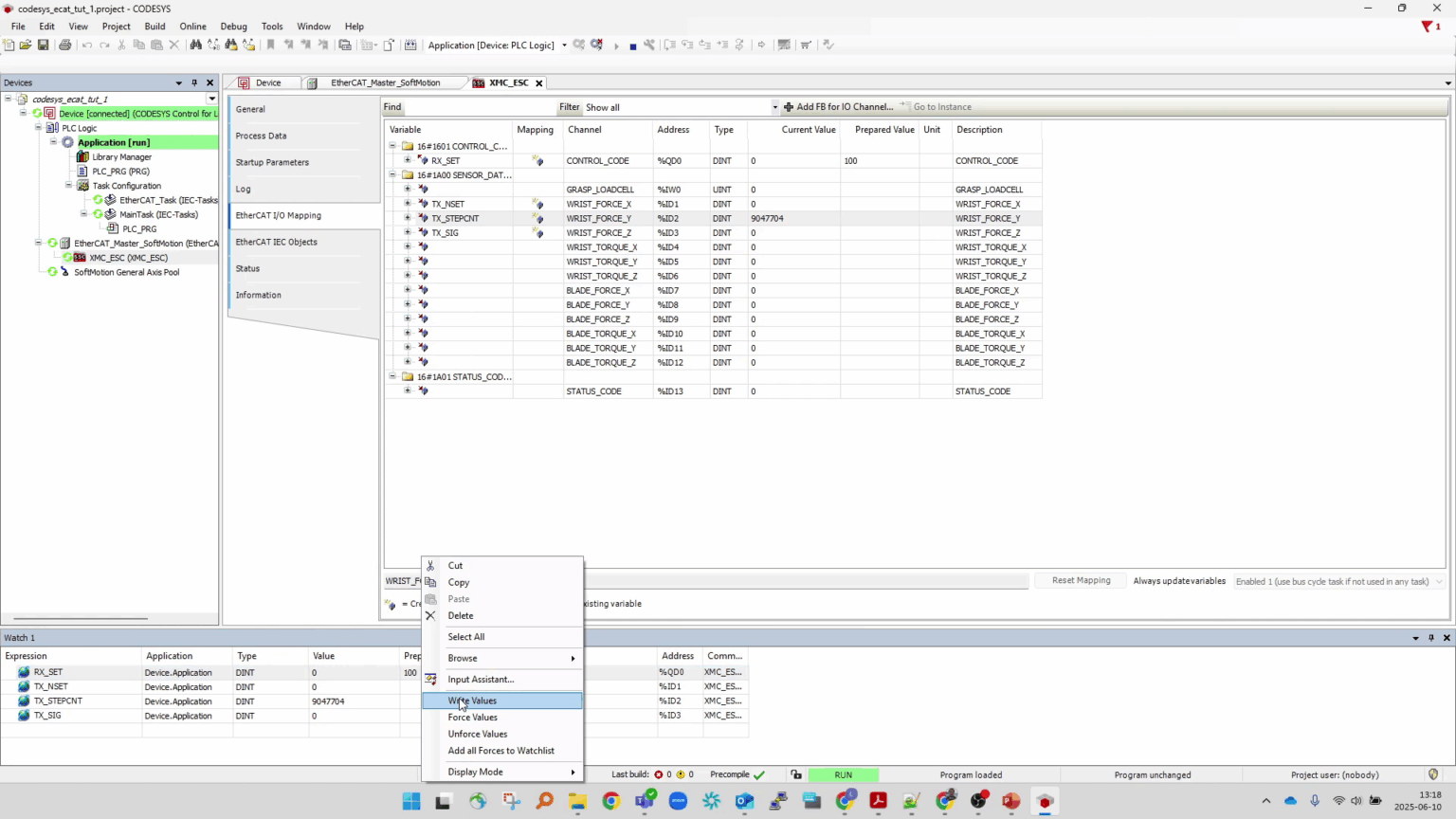Codesys Program for EtherCAT